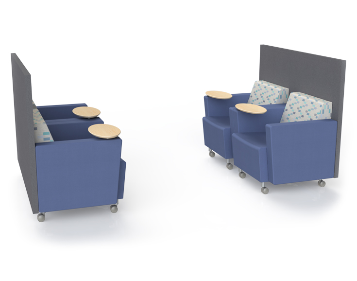 Gee Modular Lounge Seating with Casters - Side by Side - Agati Furniture