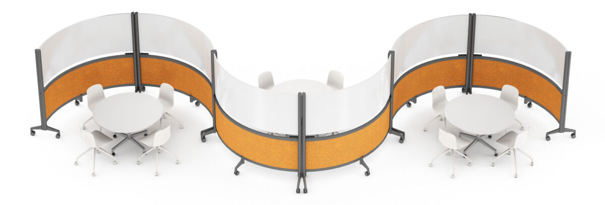 Curved Rolling Whiteboard - Agati Furniture