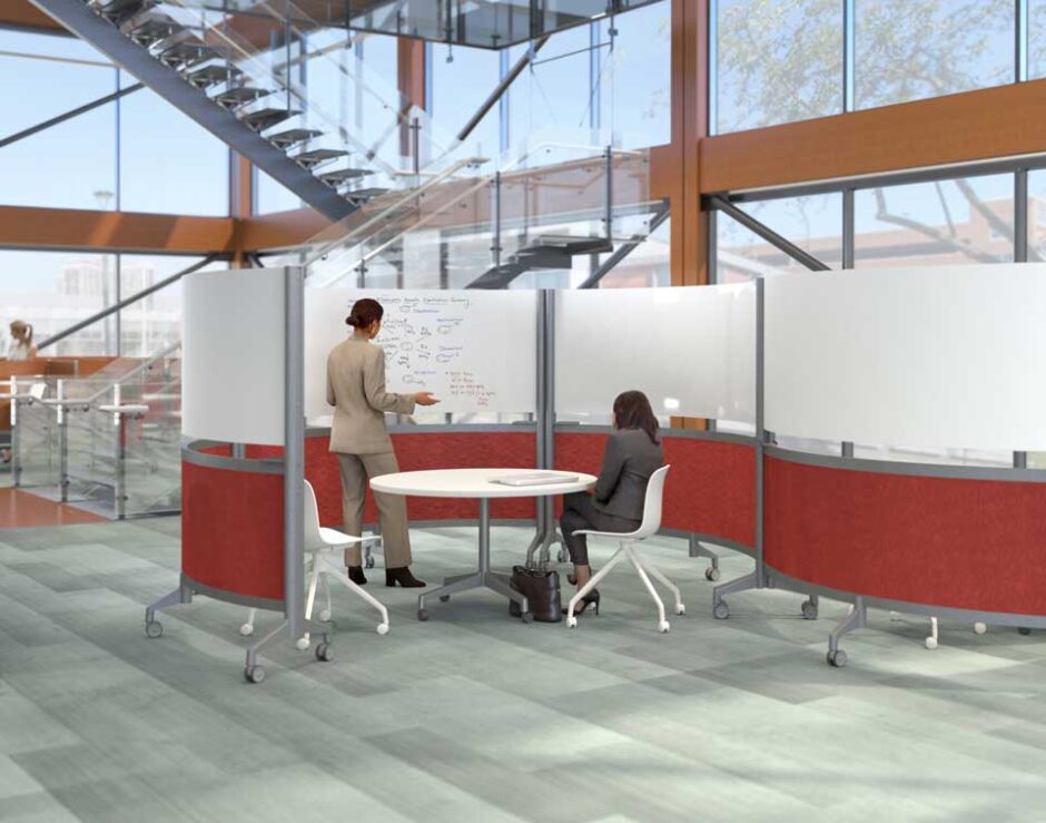 Curved Rolling Whiteboard - Agati Furniture