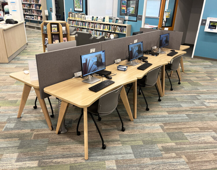 Library Computer Workstations and Tables: See the Installations